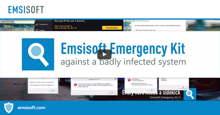 Emsisoft Emergency Kit against a badly infected system