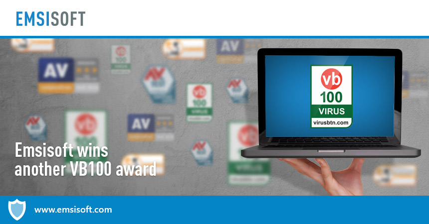 Emsisoft wins another VB100 award