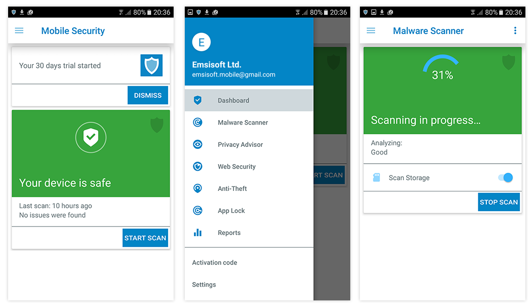 Emsisoft Mobile Security 3.0 - malware protection and more for your Android
