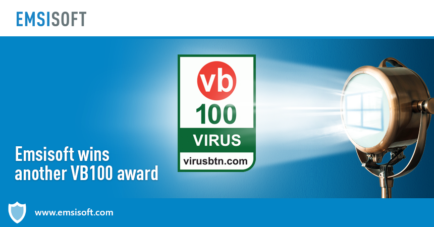 VB100 results award Emsisoft high detection with no false positives