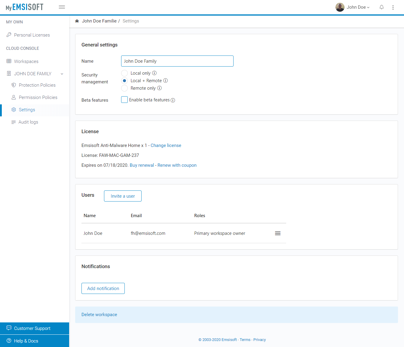 Protect all household devices with Emsisoft Management Console