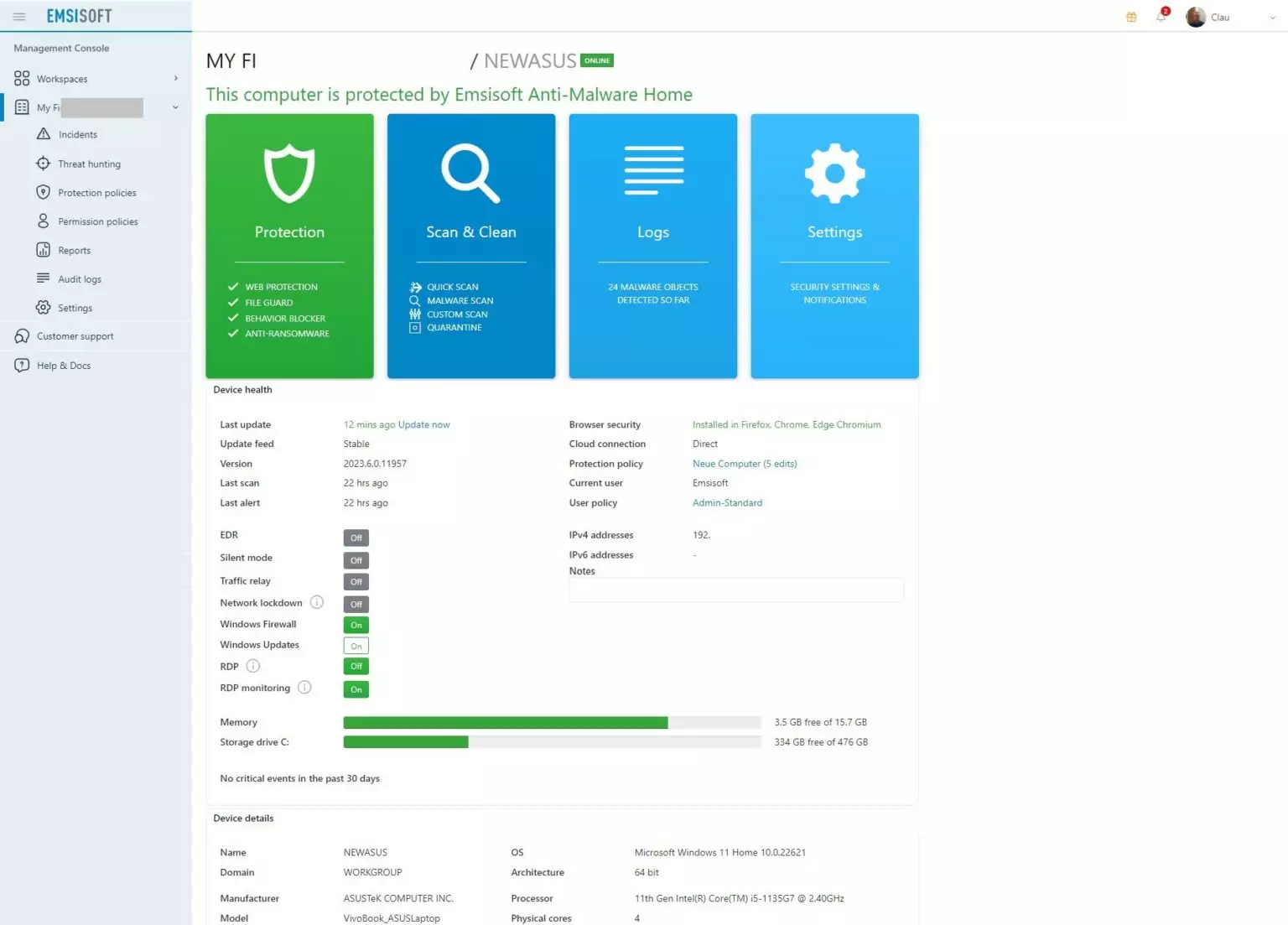 Emsisoft Management Console User Guide