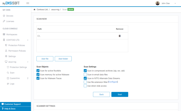 Emsisoft - Management Console