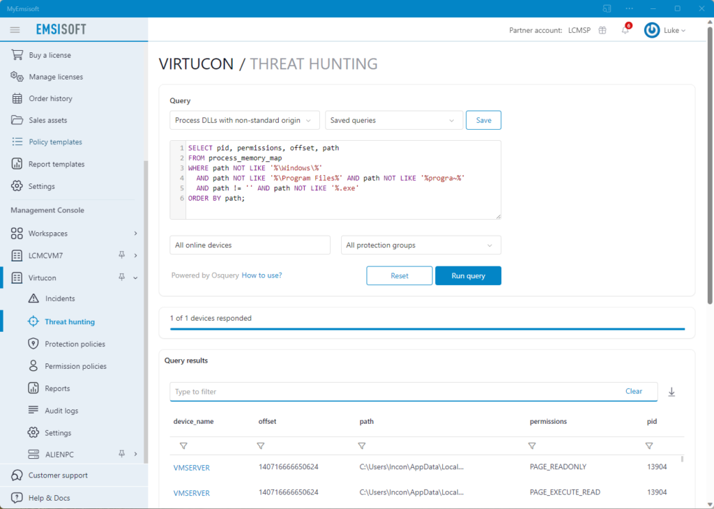 Threat Hunting Emsisoft Threat Hunting
